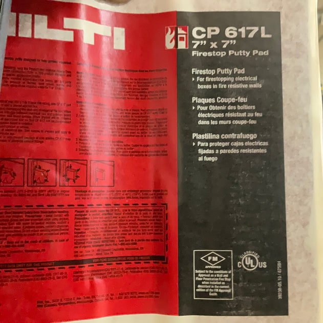 Hilti Cp 617L Firestop putty pad. | Metal Pros LLC