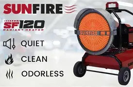 SUNFIRE SF120 DIESEL/KEROSENE PORTABLE RADIANT HEATER 120,000 BTU ...