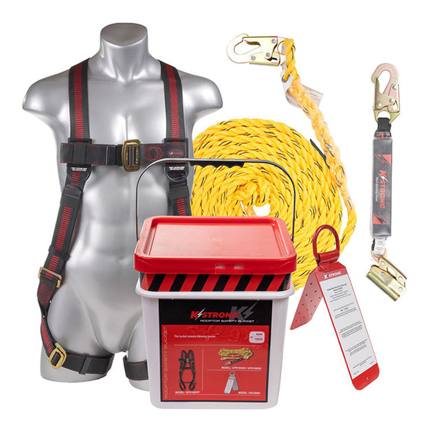 KStrong 50 ft. Roofers Kit with Elite 5 Point Harness | Metal Pros LLC